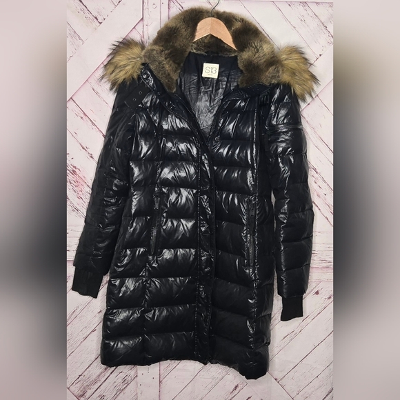 S13 | Jackets & Coats | S3 Chelsea High Shine Faux Fur Trim Hooded Down ...